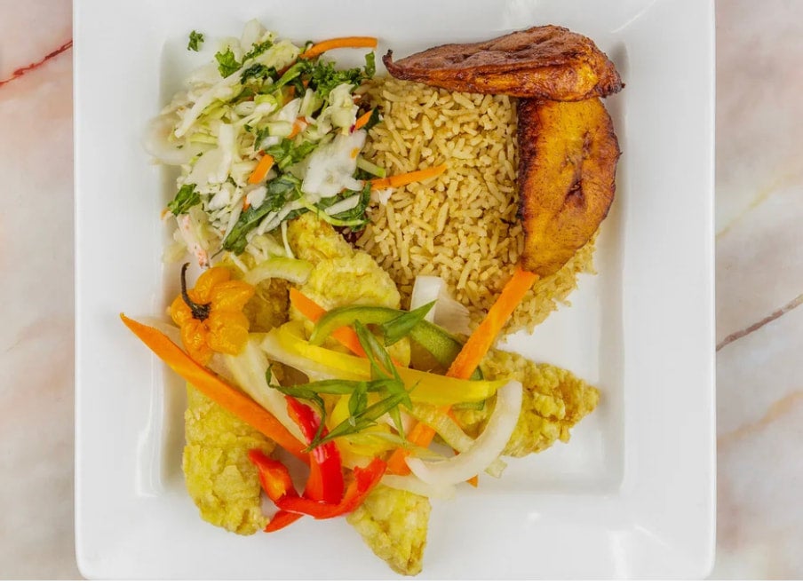 Escovitch Fish filet Rice Box (BNLS) | Pimento Jerk Kitchen and Food Truck